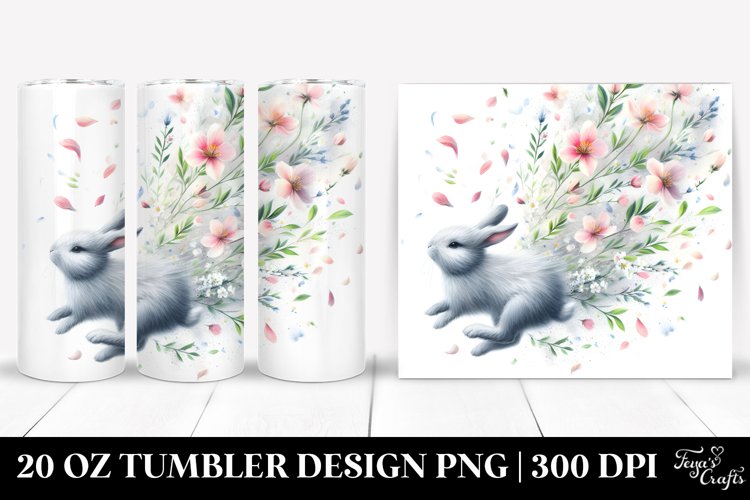 20 Oz Tumbler Sublimation | Rabbit Tumbling with Spring