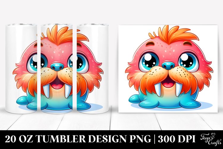 Crazy Baby Walrus Cartoon 20 oz Tumbler