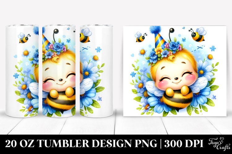 Colorful Baby Bee Watercolor | 20 Oz Tumbler