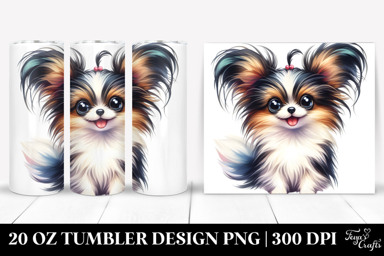 Cute Baby Papillon, Bright 20 Oz Tumbler