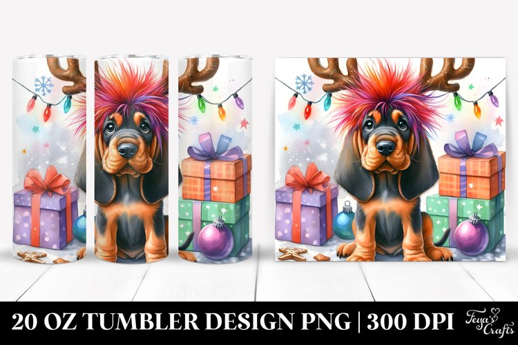 Festive Bloodhound, Transparent 20 Oz Tumbler