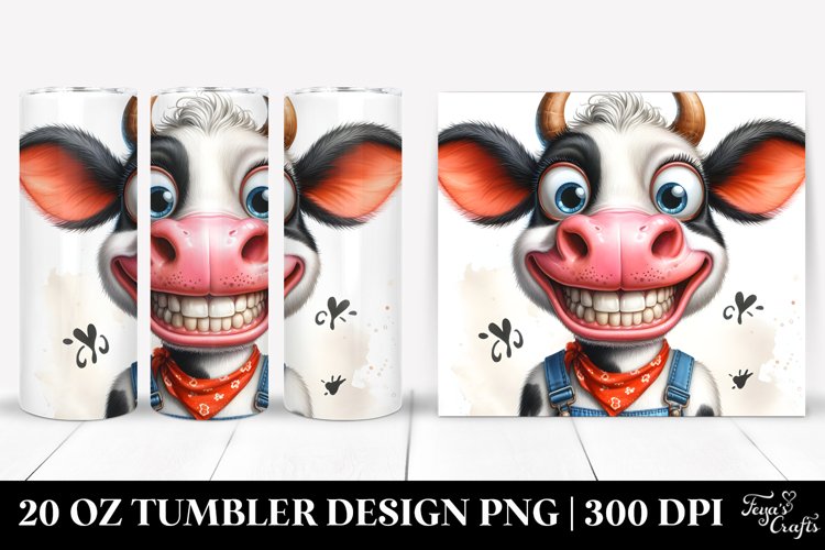 Goofy Cow Portrait | 20 Oz Tumbler