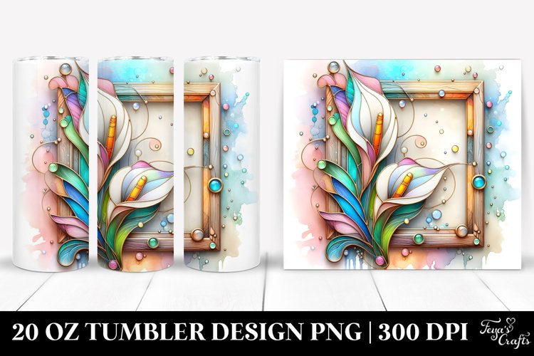 Stained Calla Lily Retro Frame