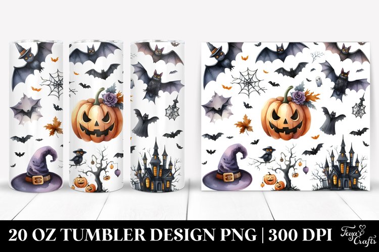 Halloween Bat Watercolor Clipart 20 Oz Tumbler