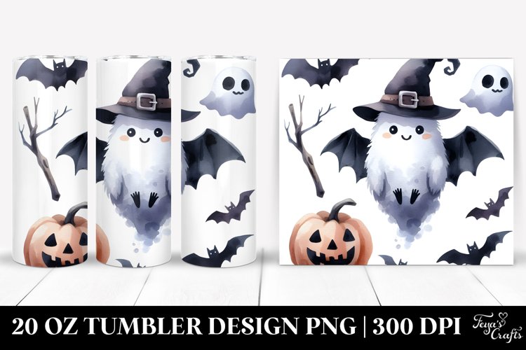 Halloween Bat Watercolor Clipart 20 Oz Tumbler