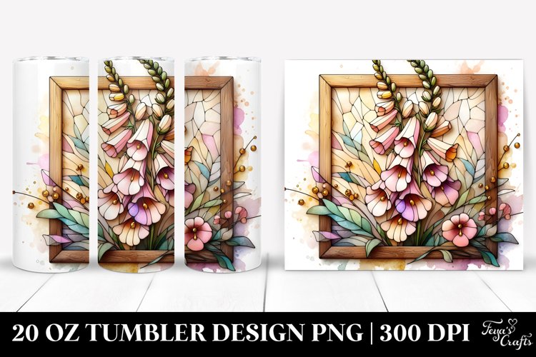 Abstract Pastel Foxglove Stained 20 Oz Tumbler