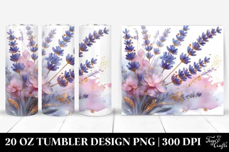 20 Oz Tumbler Sublimation | Glossy Lavender with Golden