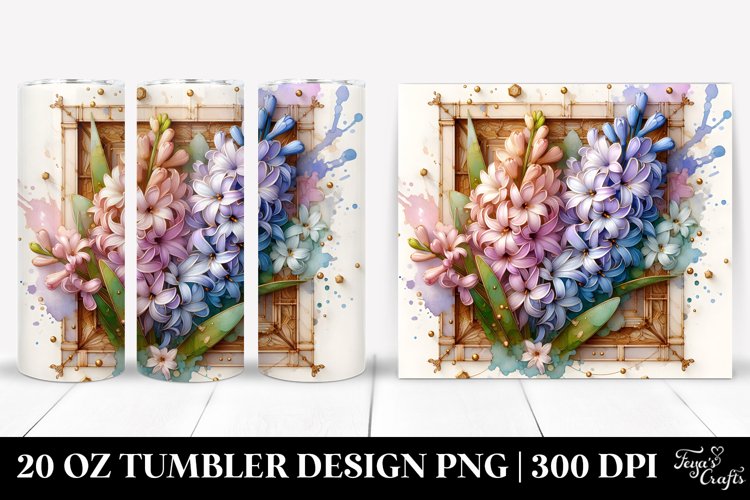 Wooden Stained Hyacinth Frame 20 Oz Tumbler