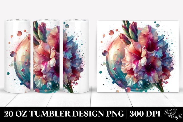 Abstract Shiny Gladiolus Splash Tumbler