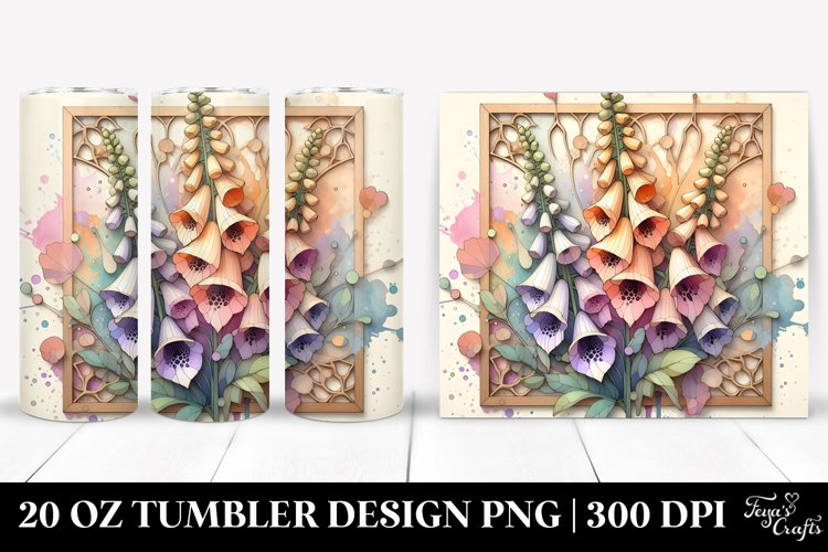 Stained Foxglove Retro Frame | 20 oz Tumbler