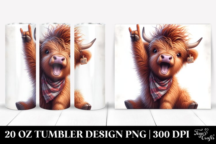 Highland Cow with Rocker Sign PNG