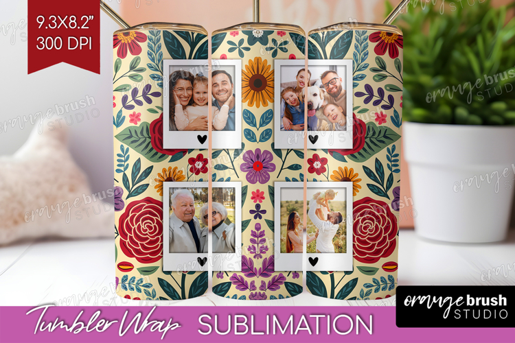 Folk Flowers Photo Tumbler PNG - Floral Picture (5452691)