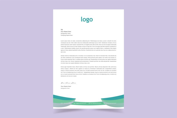 Corporate Blue Color Letterhead Design Template Vector