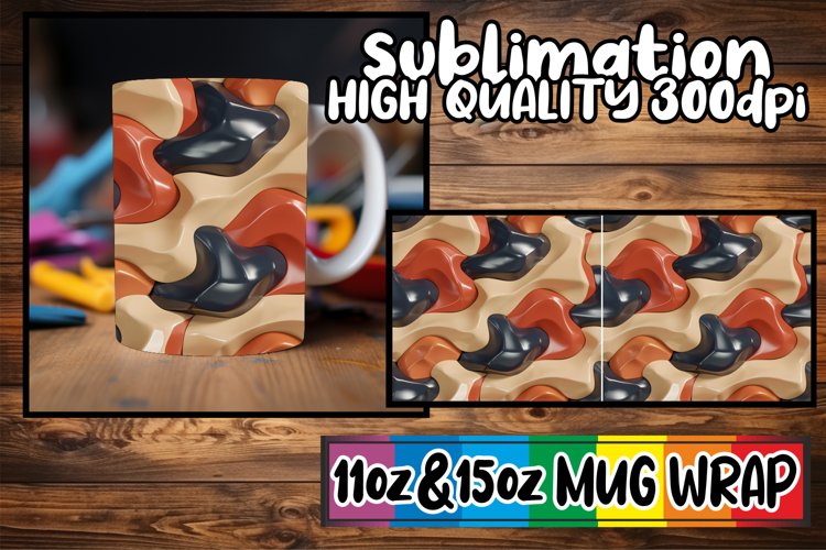Abstract Inflated Fantasy: Sublimation Mug Wrap