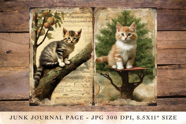 Printable Junk Journal Pages pink cat 5 (4778056)