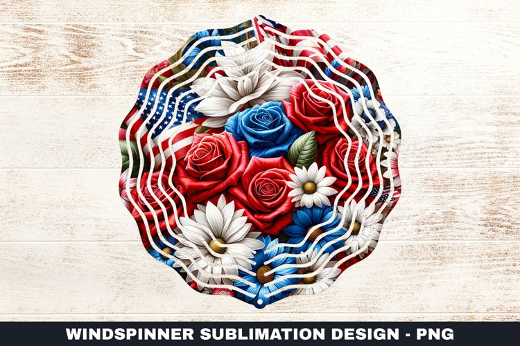 Flowers Wind Spinner Sublimation Design (4374229)