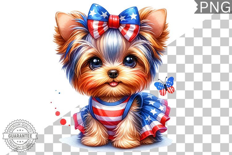 4th of July Dog Sublimation Clipart