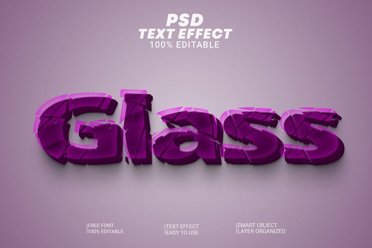 Glass 3d Editable Text Effect Style