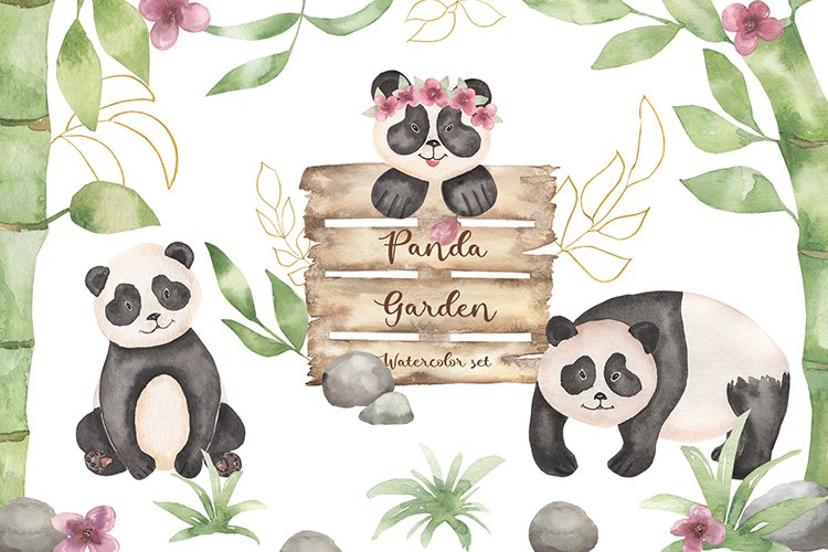 Panda Bear Clipart | Design Bundles