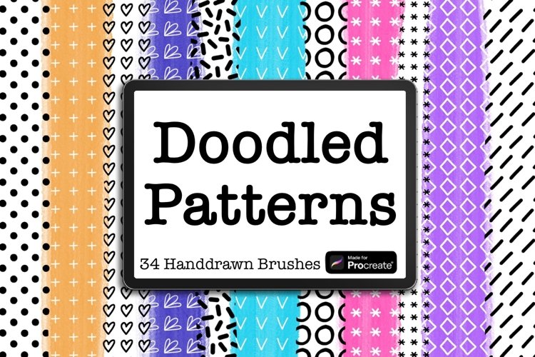 Doodled Patterns Brush Set for Procreate - 34 Brushes