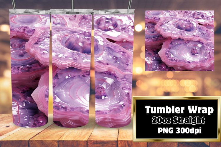 Agate Geode 3D Tumbler 20oz Sublime Wrap