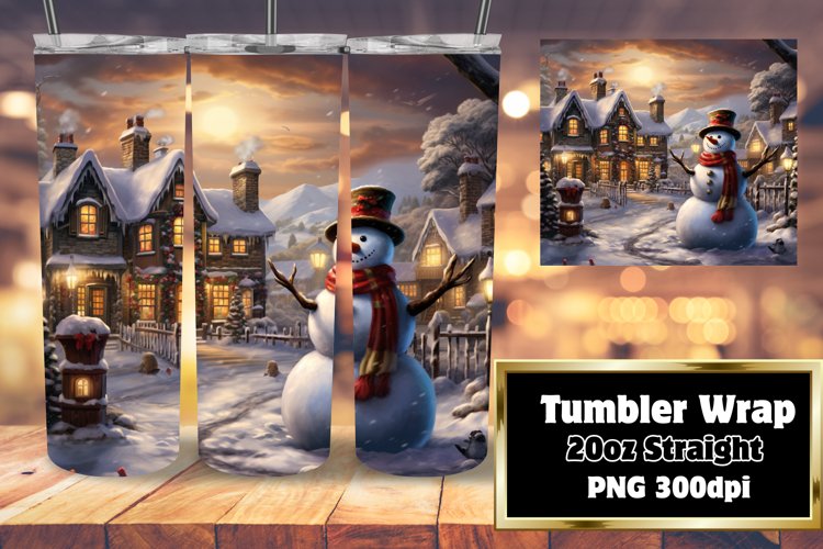 Winter Snowman Fantasy Tumbler Sublimation 20oz