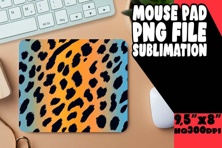 Exotic Gradient Leopard Mouse Pad PNG