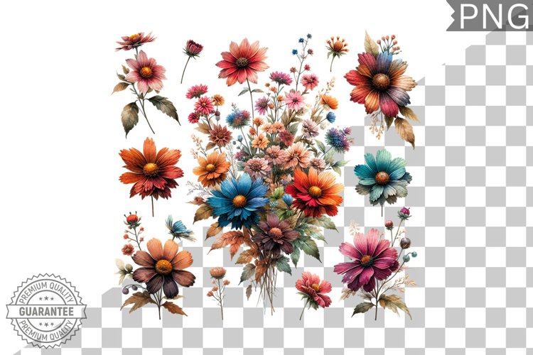Flowers Sublimation - Clipart PNG Design