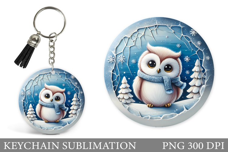 Cute Owl Keychain Design. Christmas Keychain (4564294)