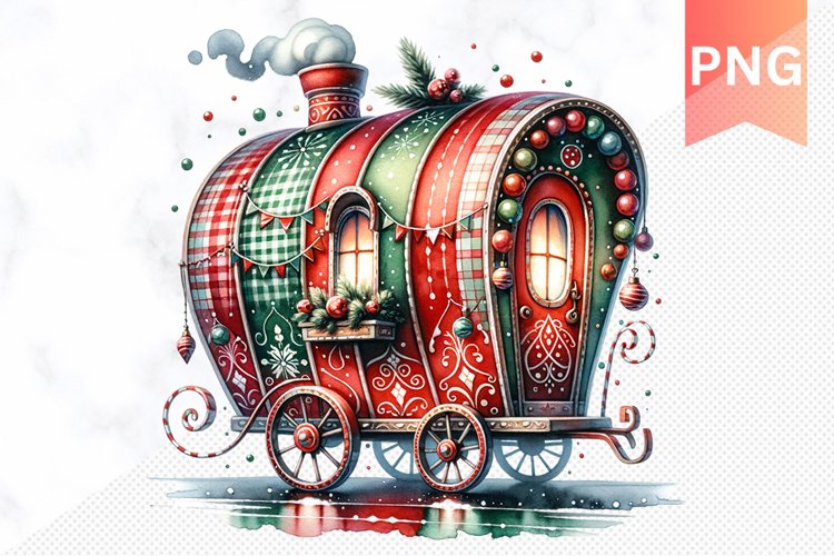 Christmas Whimsical Caravan - Clipart PNG Design