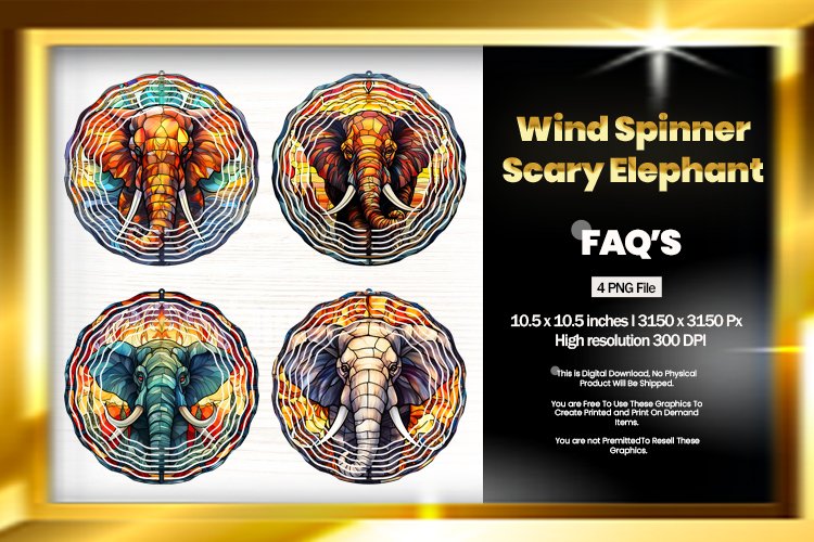 Scary Elephant Wind Spinner Sublimation - 04 (3231428)
