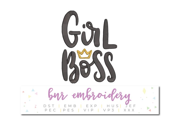 Girl Boss Machine Embroidery Design (218563)