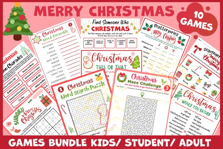 Christmas game | The new year eve activities BUNDLE holiday