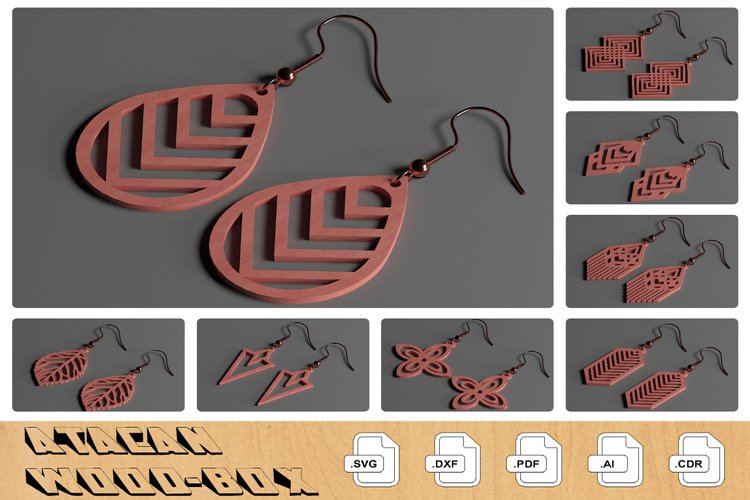 Bundle of Earrings SVG - Tear Drop DXF - Pendant SVG CDR 290