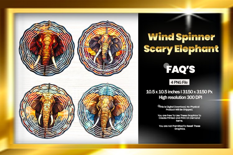 Scary Elephant Wind Spinner Sublimation - 04 (3231477)