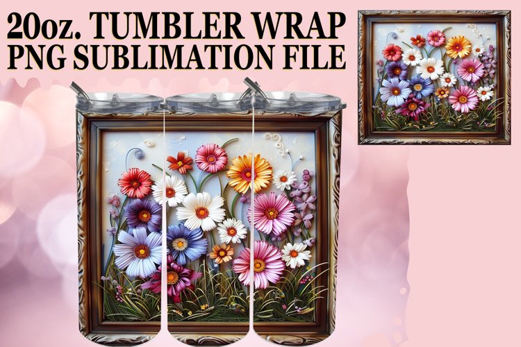 3D Blooming Tumbler Wrap - Spring Sublimation Design