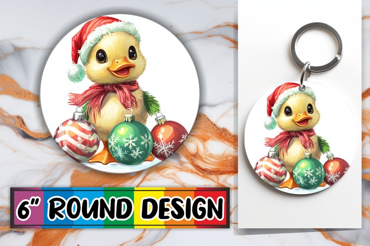 Dynamic Keychain Circle Design Artwork , Xmas