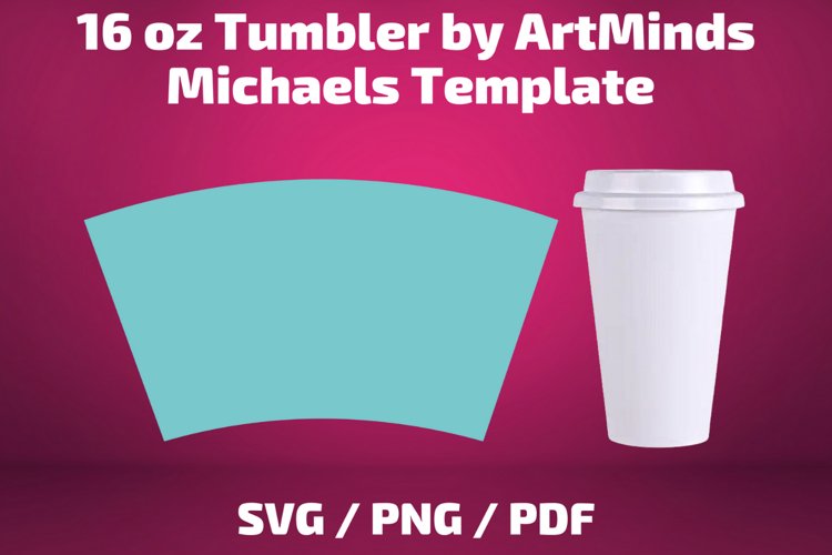 Michaels 16 Oz Plastic Cup Tumbler Template Sublimation Wrap
