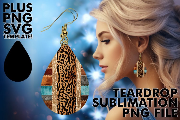 Teardrop Leopard Earrings with Sunflower Charm