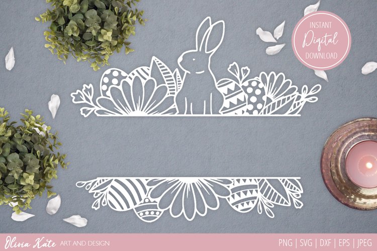 SVG / PNG / DXF/ EPS / JPEG Easter Bunny Divider Design (1285189) | Cut ...