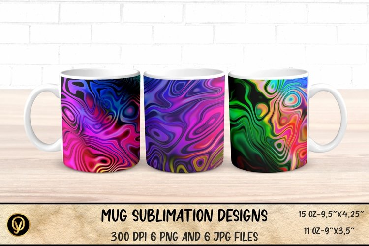 Mug Sublimation Designs ,Abstract Liquid Design Mug Bundle