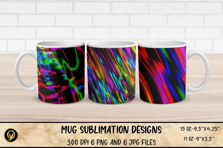 Mug Sublimation Designs ,Abstract Neon Design Mug (1915705)