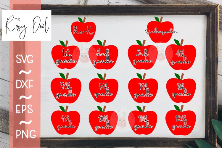 School Grade Level Bundle SVG | School Time | Apples