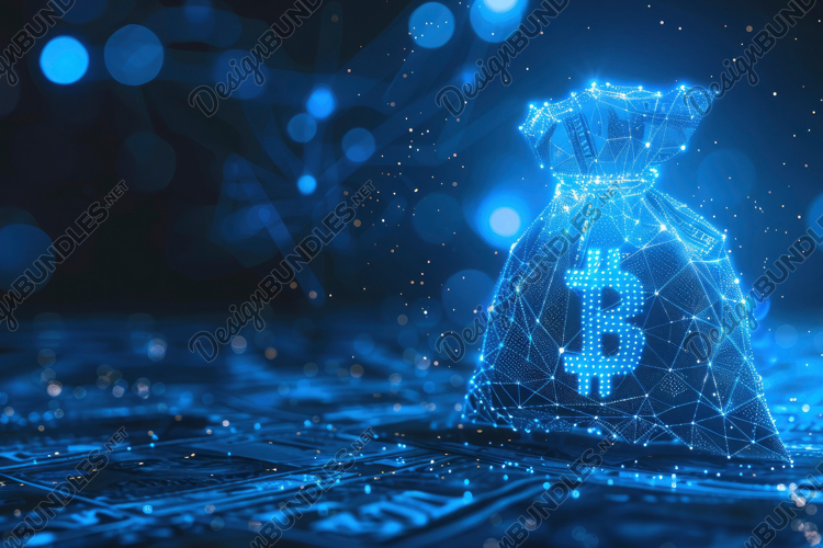 Digital Bitcoin Bag Background Wallpaper