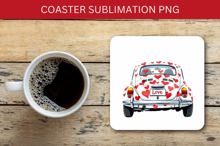 valentine square coaster - car (5188193)
