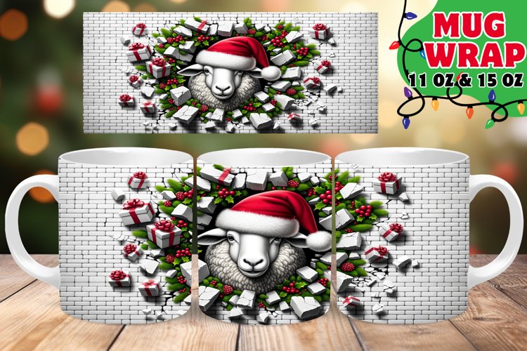3D Christmas Wall Gambit Mug Wrap 11oz Design