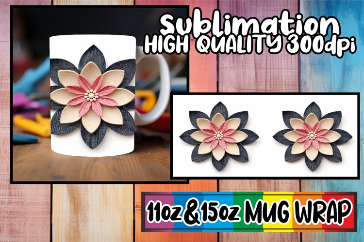 Enchanting 3D Flower Mug Design - Sublimation 11/15oz