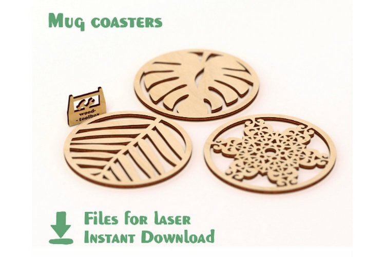 Mug Coasters 3 Variations - Files for Laser Cutting