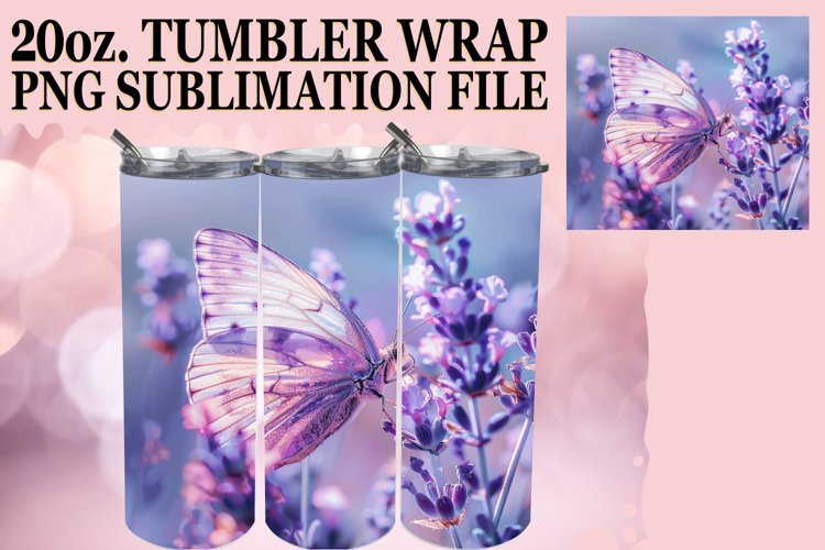 Realistic Butterfly and Flower Tumbler - Blooming (4063336)