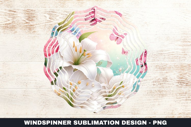 Flowers Wind Spinner Sublimation Design (4330922)